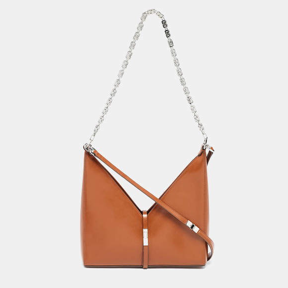 Givenchy | Bags | Givenchy Brown Glossy Leather Cut Out Chain Bag ...